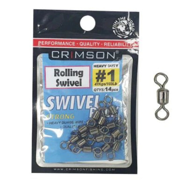 Crimson Heavy Duty Rolling Swivel | 35 - 47 Kg | 77 - 103 Lb | 14-24 P ...